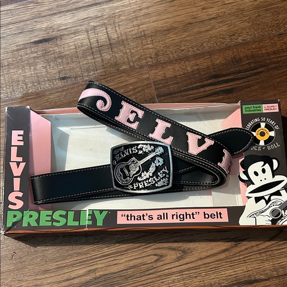Accessories | Paul Frank Rare Elvis Presley Black And Pink Belt | Poshmark